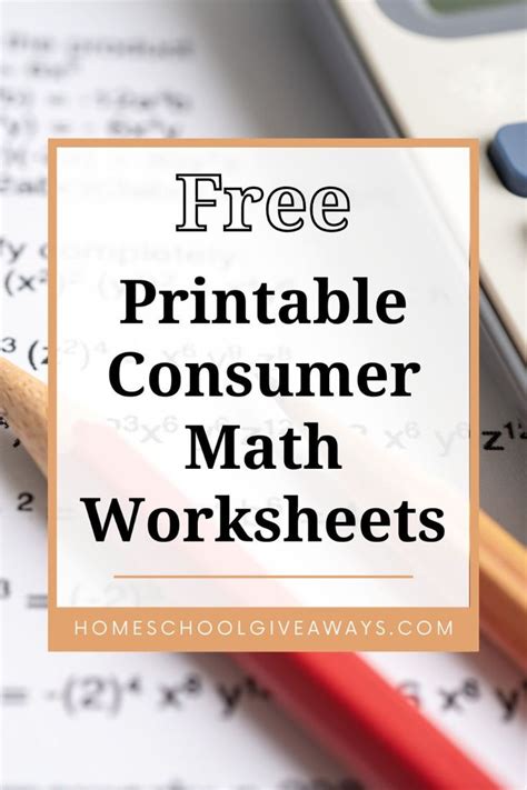 Free Printable Consumer Math Worksheets For Homeschoolers