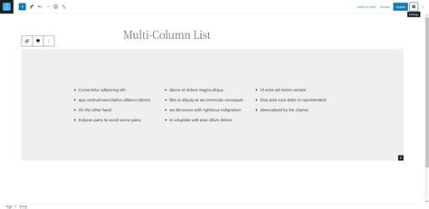 How To Create A Multi Column List In Wordpress Block Editor Gutenberg Hub