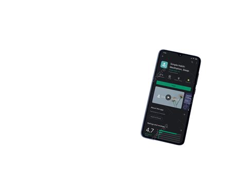 black mobile device displaying the play store page of the simple self