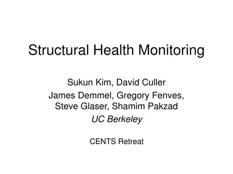 Ppt Structural Health Monitoring Data Acquisition And Analysis