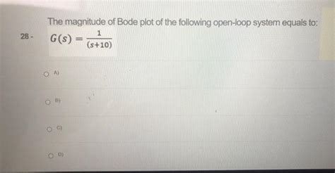 Solved 29 Gain Margin Of Nyquist Plot Is Equal To Oa Ob
