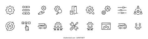 Set Settings Setup Vector Line Icons Stock Vector Royalty Free 1690974877 Shutterstock