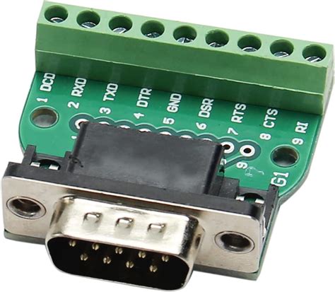 Fielect D Sub Db9 Breakout Board Connector 9 Pin 2 Row Male Rs232 Serial Port Solderless