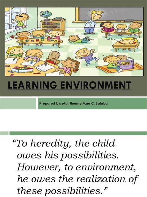 Conducive Learning Environment Classroom Education Theory