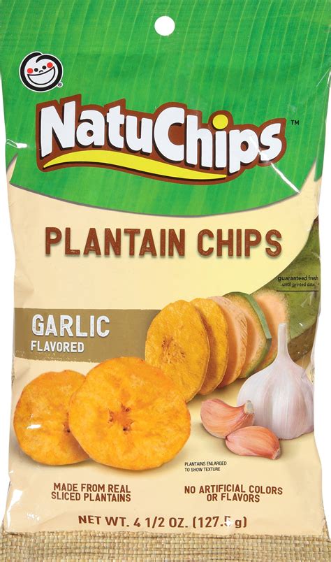 Natuchips Plantain Chips Garlic Flavored Snack Chips 4 5 Oz Bag