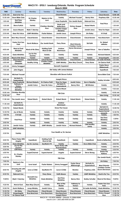 Program Schedule Program Schedule