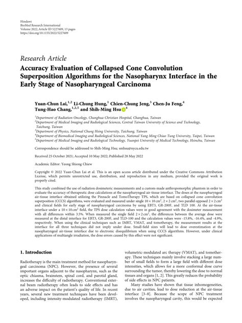 Pdf Accuracy Evaluation Of Collapsed Cone Convolution Superposition