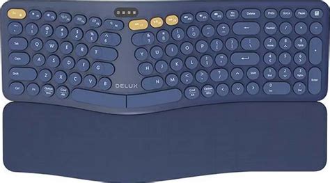 Delux GM903CV Wireless Ergonomic Keyboard BT 2 4G Blue Wasserman Eu
