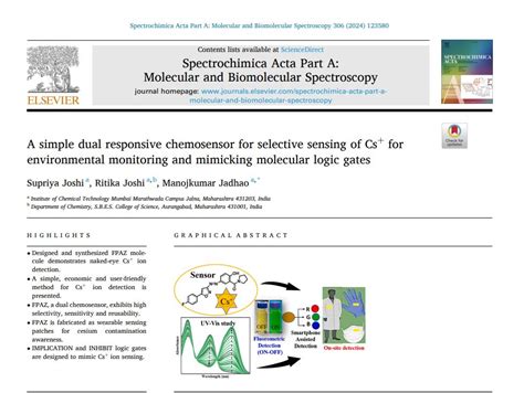 Elsevier Spectroscopy Cesium Sensing Spectrochimica Environmental Fluorescence