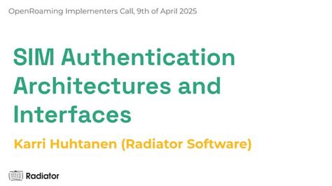 Sim Authentication Architectures And Interfaces Pdf