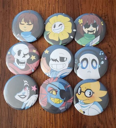 Undertale Button Set Etsy