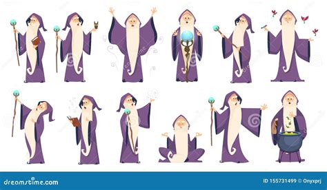 Cartoon Wizard And Witch Icon Set Vector Illustration Cartoondealer