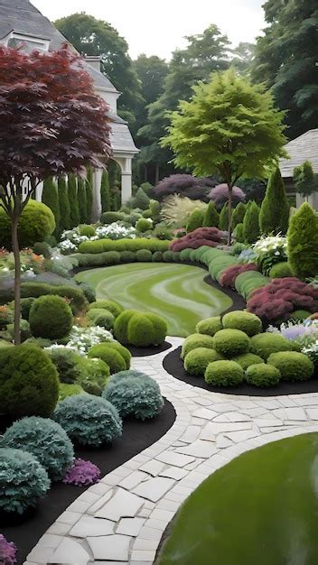 Premium Photo Garden Landscaping Design Concept Illustration