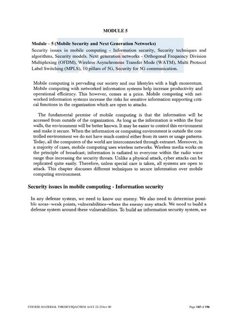 mobile computing module 5 module 5 security issues in mobile