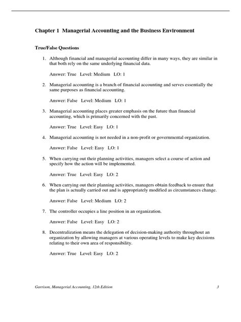 Chapter 1 Test Bank Pdf Management Accounting Accounting