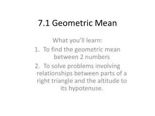 PPT Geometric Mean PowerPoint Presentation Free Download ID 670230