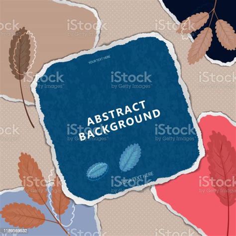 가장자리 물방울 무늬 잎에 찢어진 종이의 밝은 색깔의 조각의 추상적 인 배경 프레임 텍스처 텍스트의 장소 설계용 템플릿입니다 0명에 대한 스톡 벡터 아트 및 기타 이미지