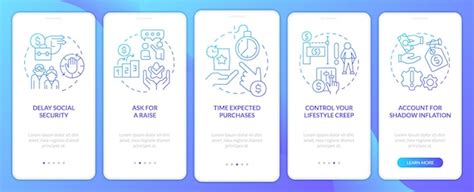 Premium Vector How Consumers Deal With Inflation Blue Gradient Onboarding Mobile App Screen