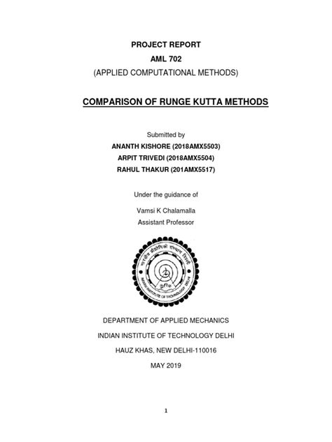 Comparison Of Rk Methods Pdf Numerical Analysis Ordinary Differential Equation