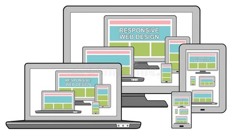 Responsive Design Concept On Different Devices Stock Illustration