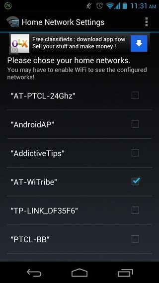 automate android settings based on connection with home wifi network