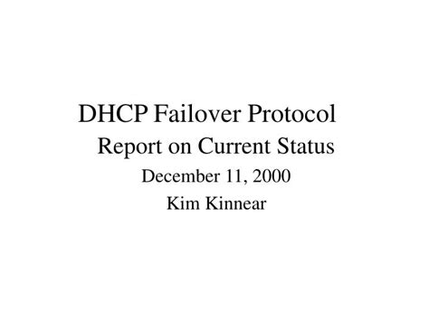 PPT DHCP Failover Protocol PowerPoint Presentation Free Download ID 3568746
