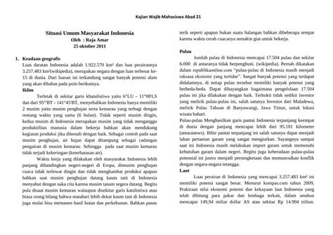 Pdf Situasi Umum Masyarakat Indonesia Terik Seperti Apapun · Pdf