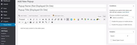 a beginner s guide to popup maker s popup editor popup maker