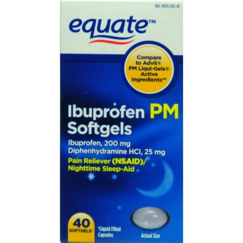 Equate Ibuprofen Pm Softgels 200 Mg 40 Count