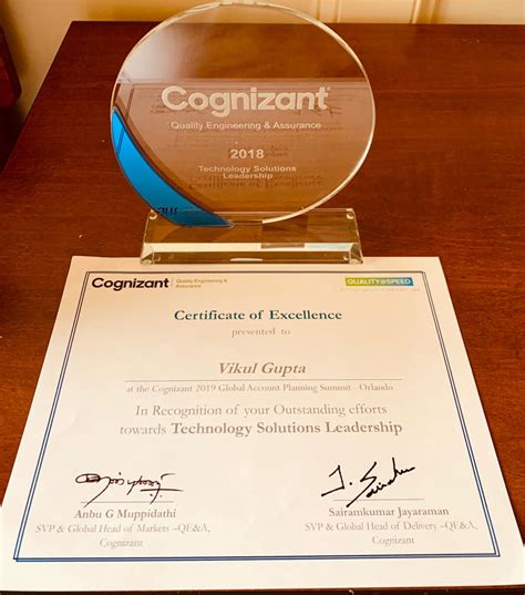 vikul gupta on linkedin pleased and honored to receive the technology solution leadership award
