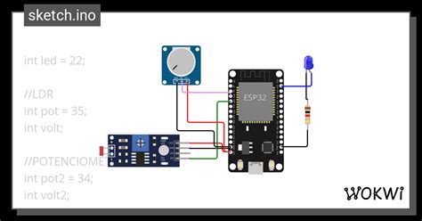 LDR Y POTENCIOMETRO Copy Wokwi ESP32 STM32 Arduino Simulator