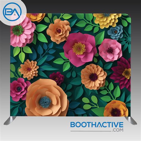 8 X 8 Backdrop 3d Flowers Colorful Boothactive