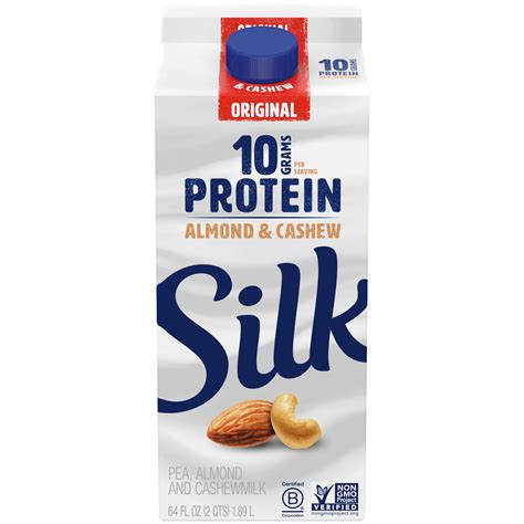 Silk Protein Pea Almond And Cashew Milk Original Dairy Free Vegan