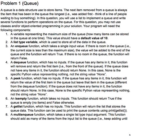 solved a queue is a data structure use to store items the