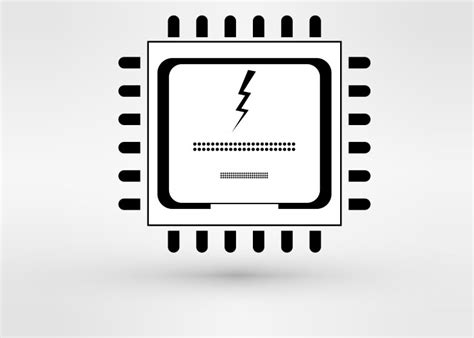 Nanotechnology Pc Microchip Icon Flat Isolated Vector Image