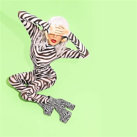 Premium Photo Party Girl In Sexy Clothes Zebra Print Tropically Ungle Africa Style
