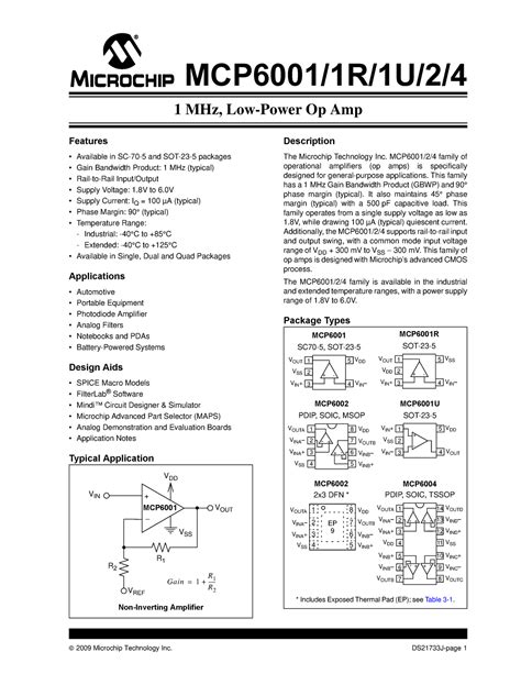 MCP Datasheet Microchip Technology Inc DS J Page Features Available In SC