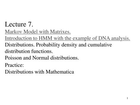 PPT 7 1 Reminder We Remind Here Some Facts About The Distributions Of Discrete And Continuous