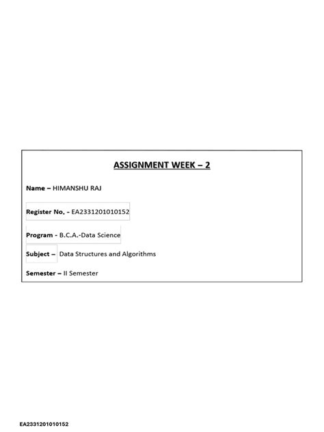 Data Sturcture And Algorithm Week 2 Pdf