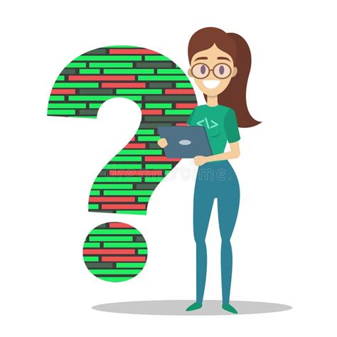 Woman Programmer With Laptop Stock Vector Illustration Of Cartoon Professional 110873288