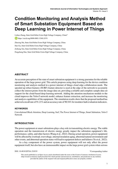 Pdf Condition Monitoring And Analysis Method Of Smart Substation Equipment Based On Deep