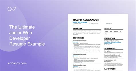 Junior Web Developer Resume Examples Guide For