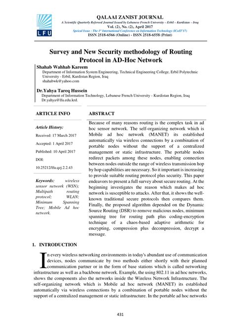 Pdf Survey And New Security Methodology Of Routing Protocol In Ad Hoc Network