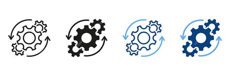 Premium Vector Workflow Cog Wheel Symbol Pictogram Circle Gear Work Progress Line And