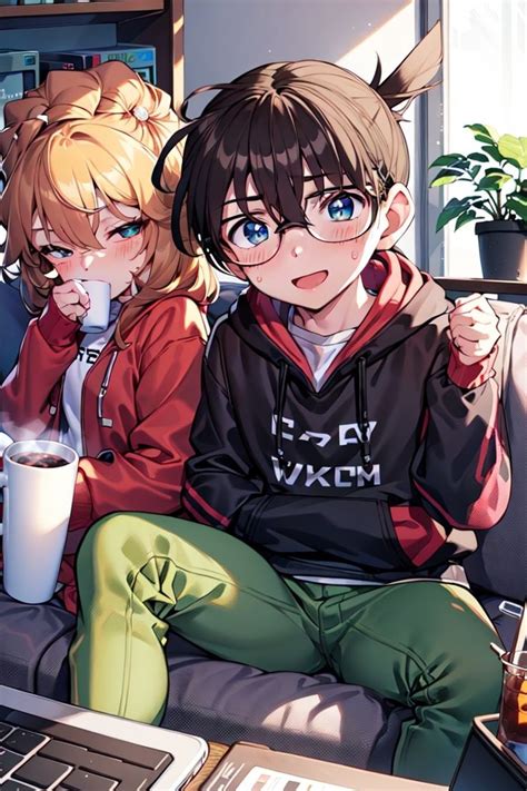 Conan X Haibara Version Aiart Detektif Ilustrasi Karakter Animasi