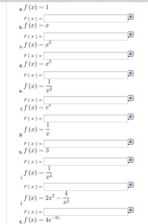 Solved 1 Find The Antiderivative Of Each Of The Following