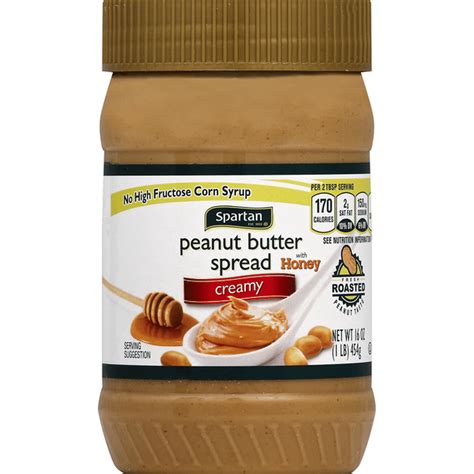 Spartan Peanut Butter Spread With Honey Creamy 16 Oz Delivery Or