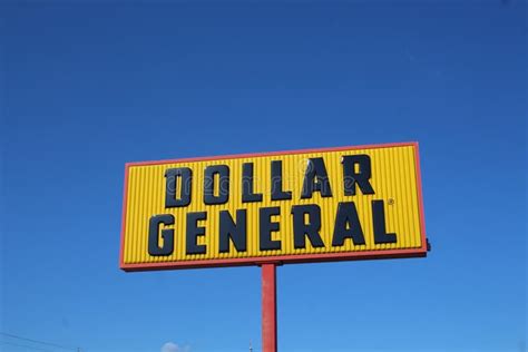 Dollar General Sign Against A Blue Sky Editorial Photography Image Of