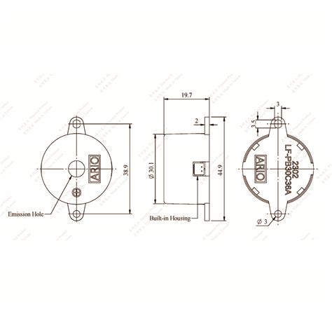 Piezoelectric Buzzer For Driver Circuit Built In LF PB C A Ariose Electronics Co Ltd