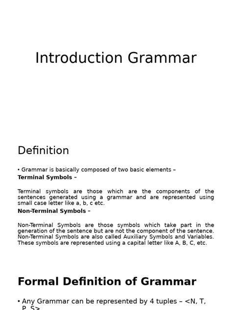Introduction Grammar Pdf